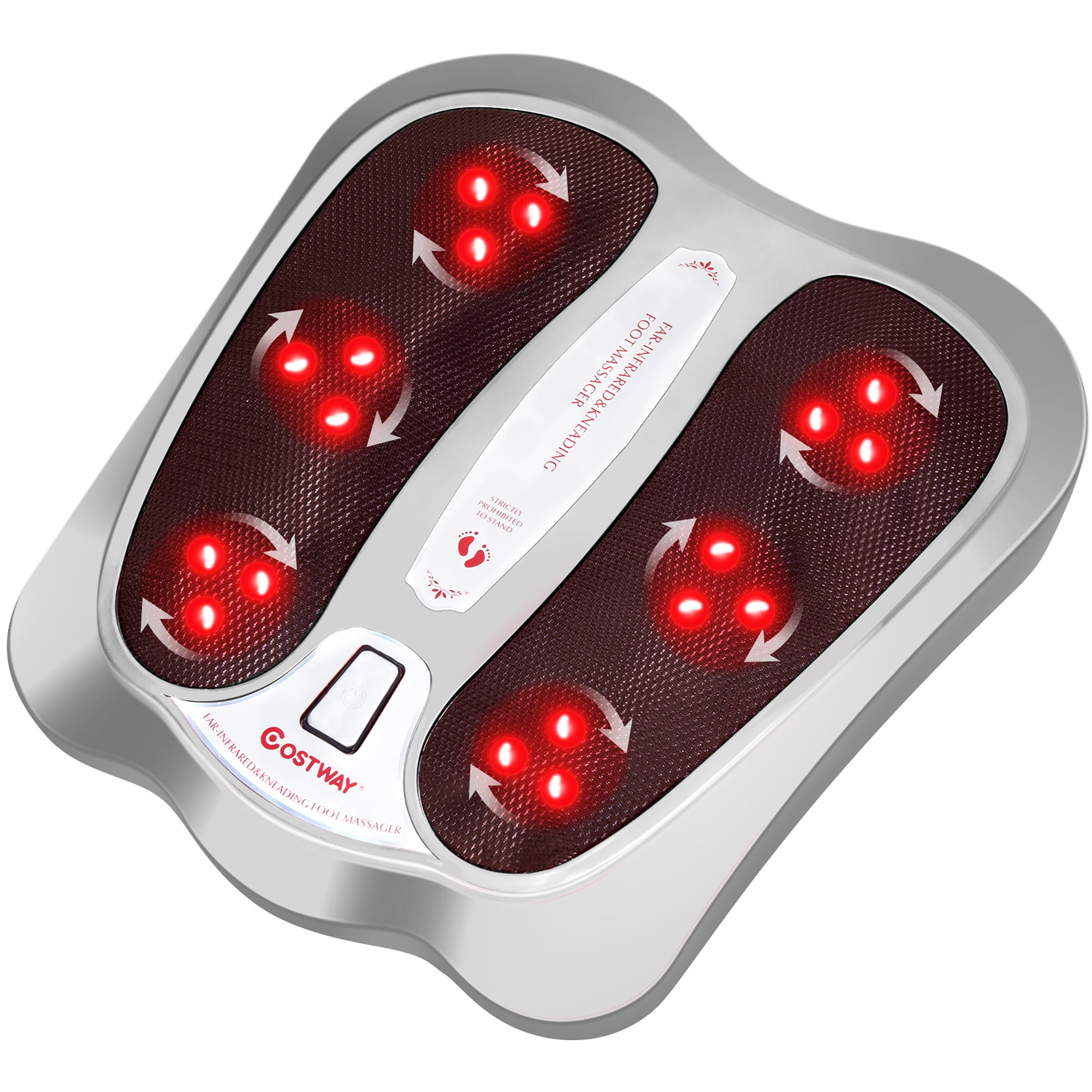 Costway Foot Massager With Shiatsu Heated Electric Kneading Foot And Back