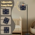 Arc Floor Lamp Floral Golden dark blue Tall Modern Standing Lamp LED ...
