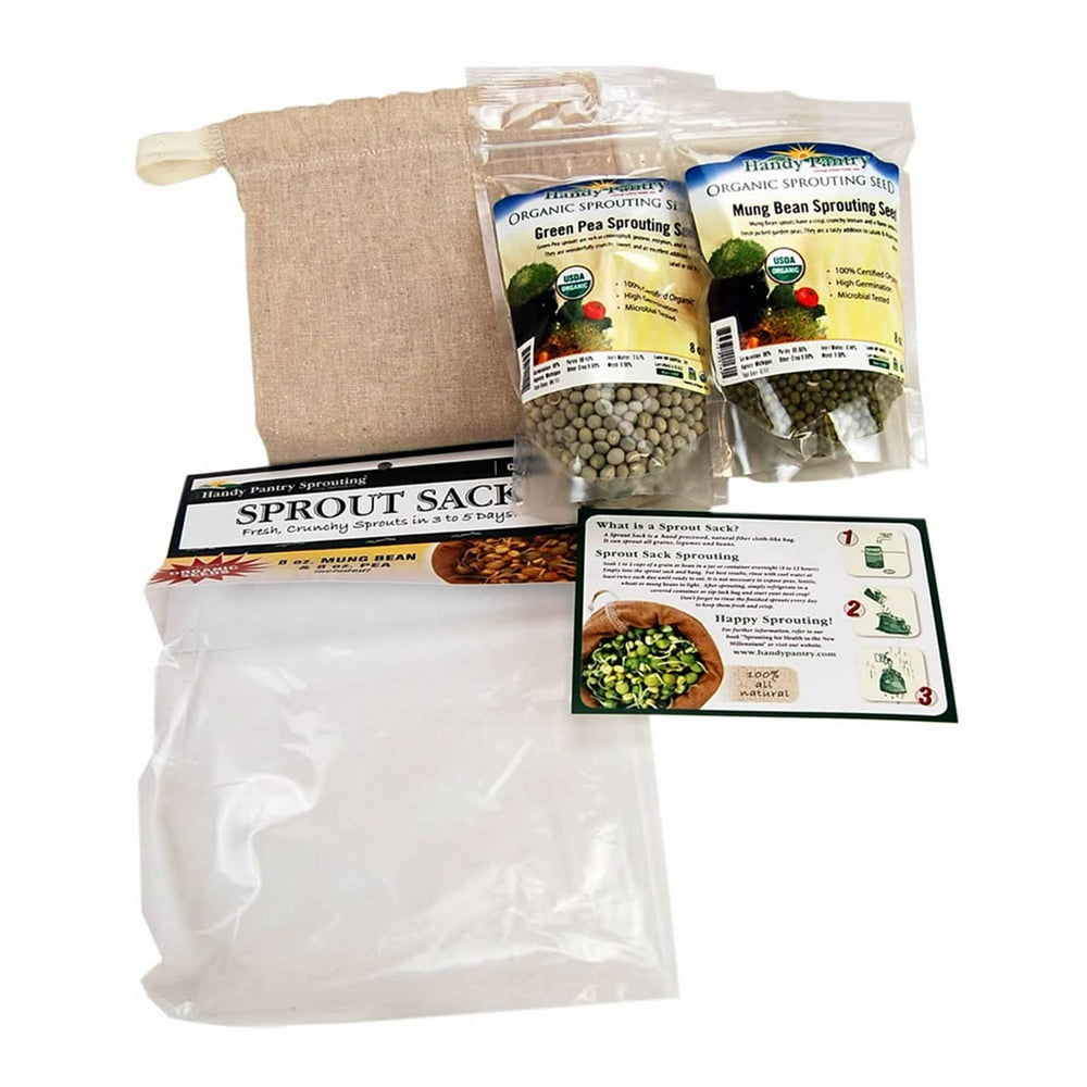 Handy Pantry Sprout Sack Combo Pack - Certified Organic - Sprouting Bag ...