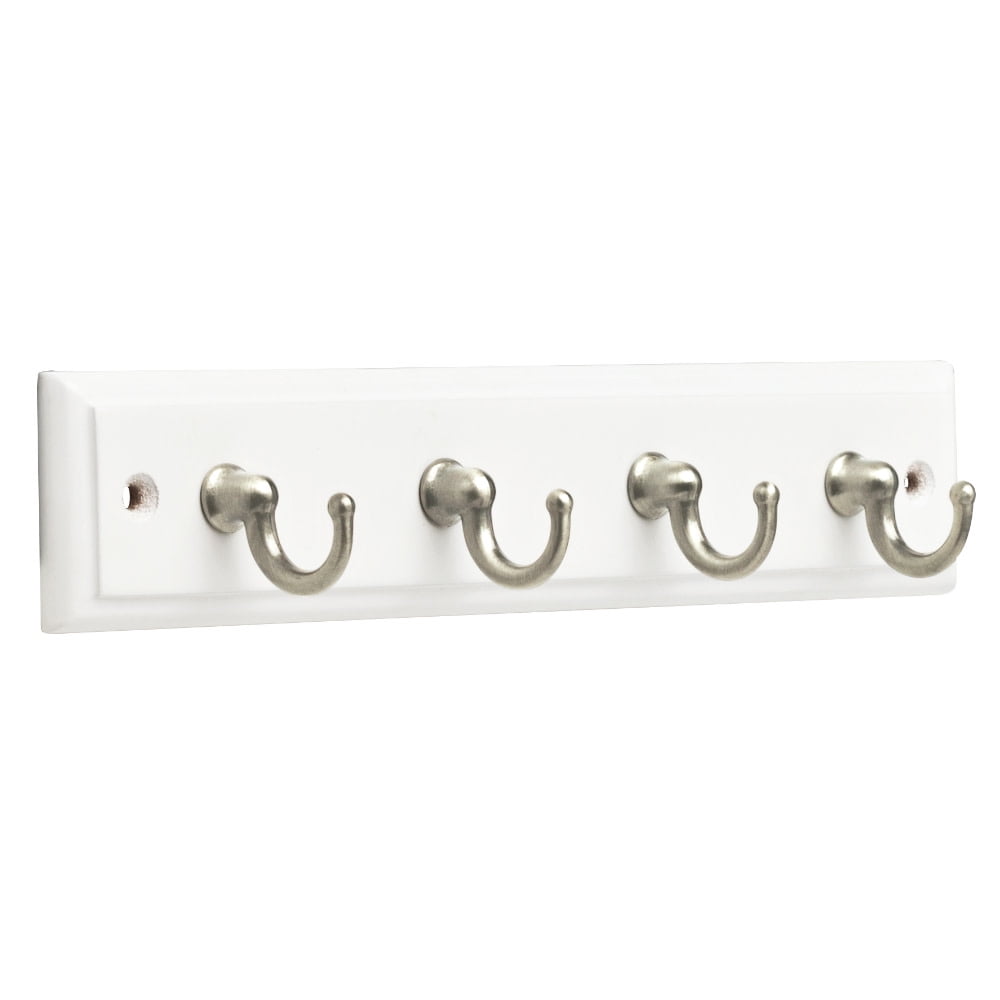 Franklin Brass 9 in. Key Rail with 4 Hooks in Black and Satin Nickel ...