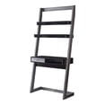 Dane 3-Shelf Wood Black and Distressed Gray Ladder Desk with Drawer ...