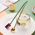 Dessert Spoon Shovel Shape Stainless Steel Spoons Ice Cream Fruit Spoon ...