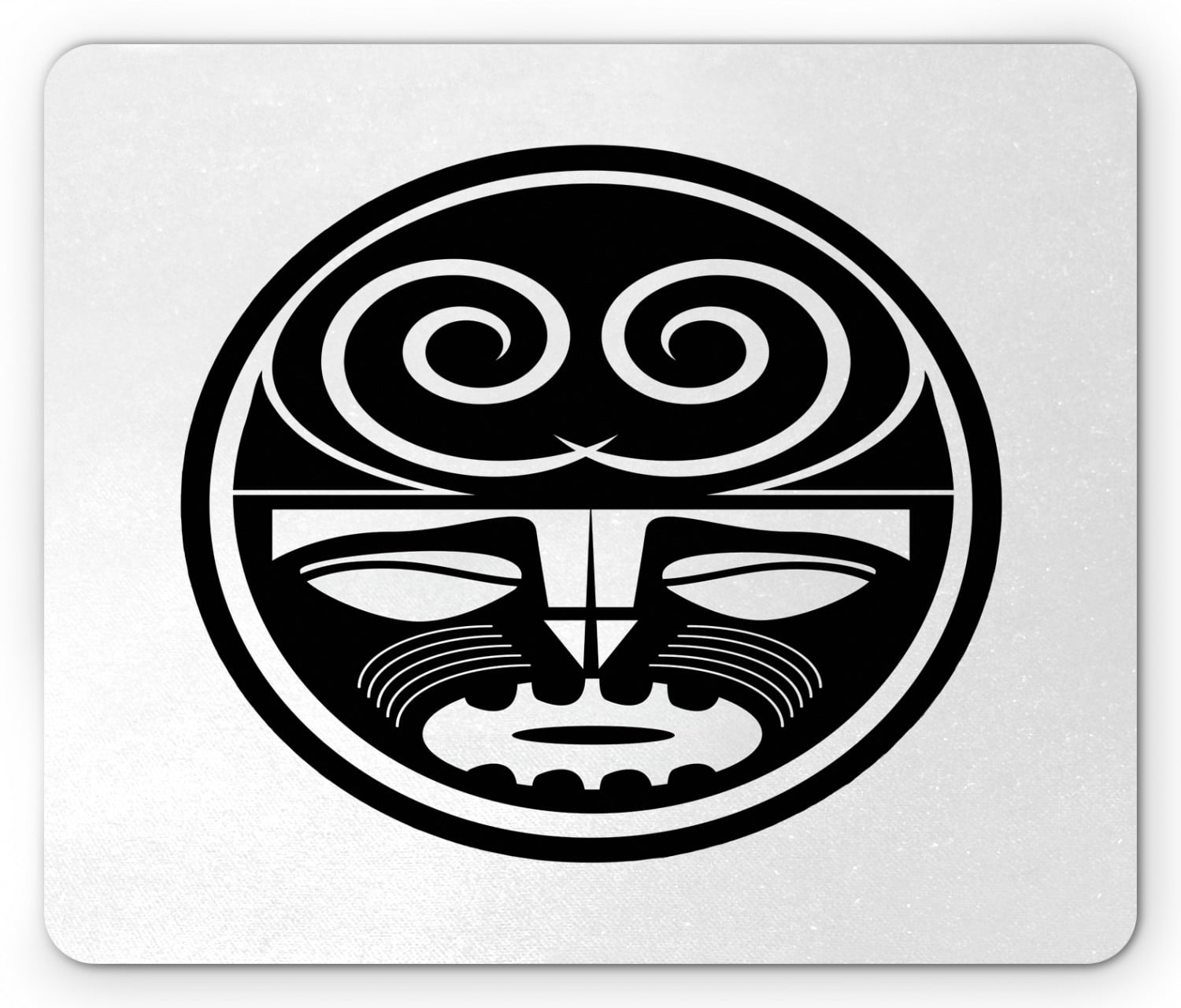 Ethnic Mouse Pad, Maori Culture Mask with Swirls and Whiskers Motifs ...