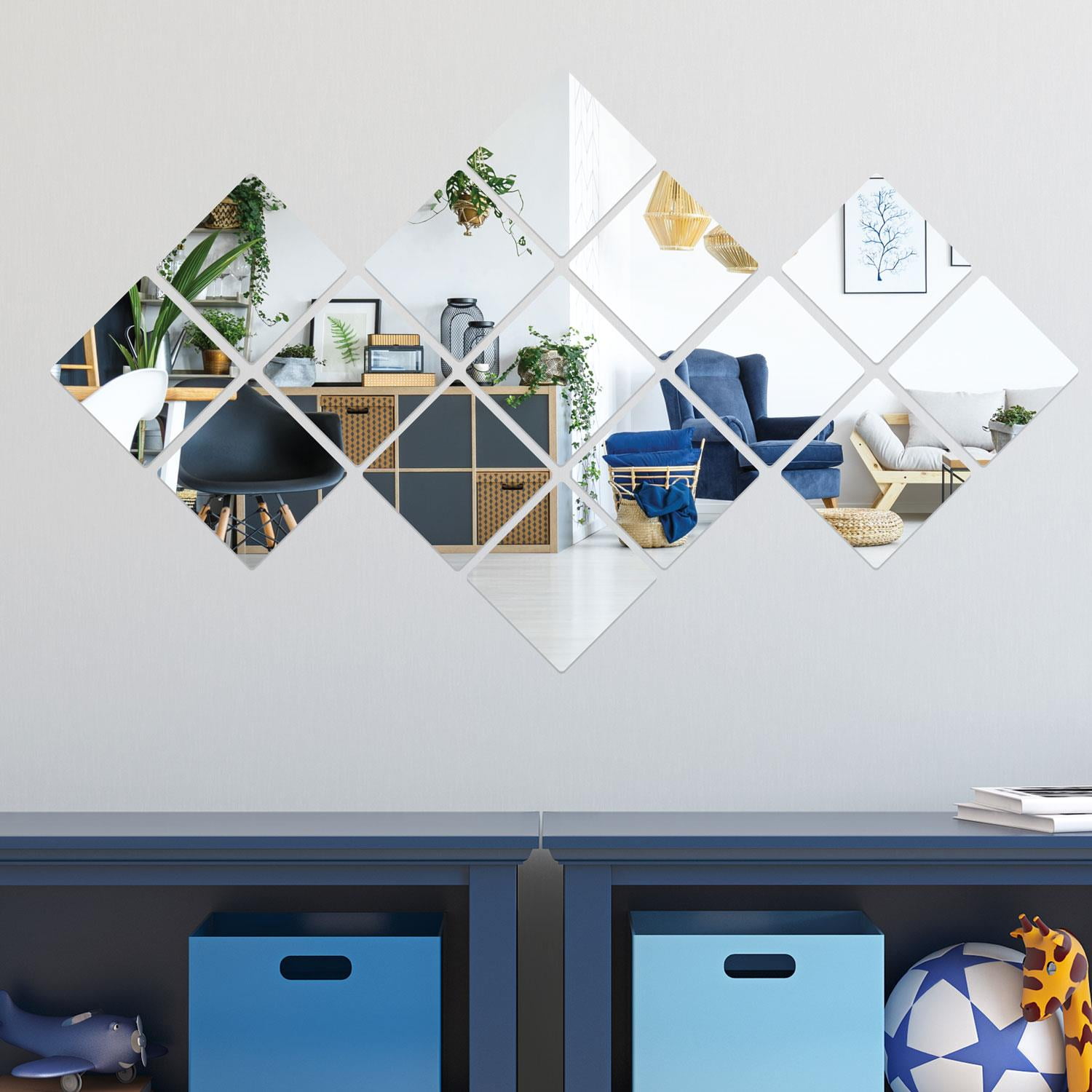 Walplus 30pcs 6in Rounded Square Removable Acrylic Mirror Art Aesthetic ...