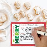 Merry Christmas Recipe Cards - Set of 48 Holiday Index Cards, 4x6", by ...
