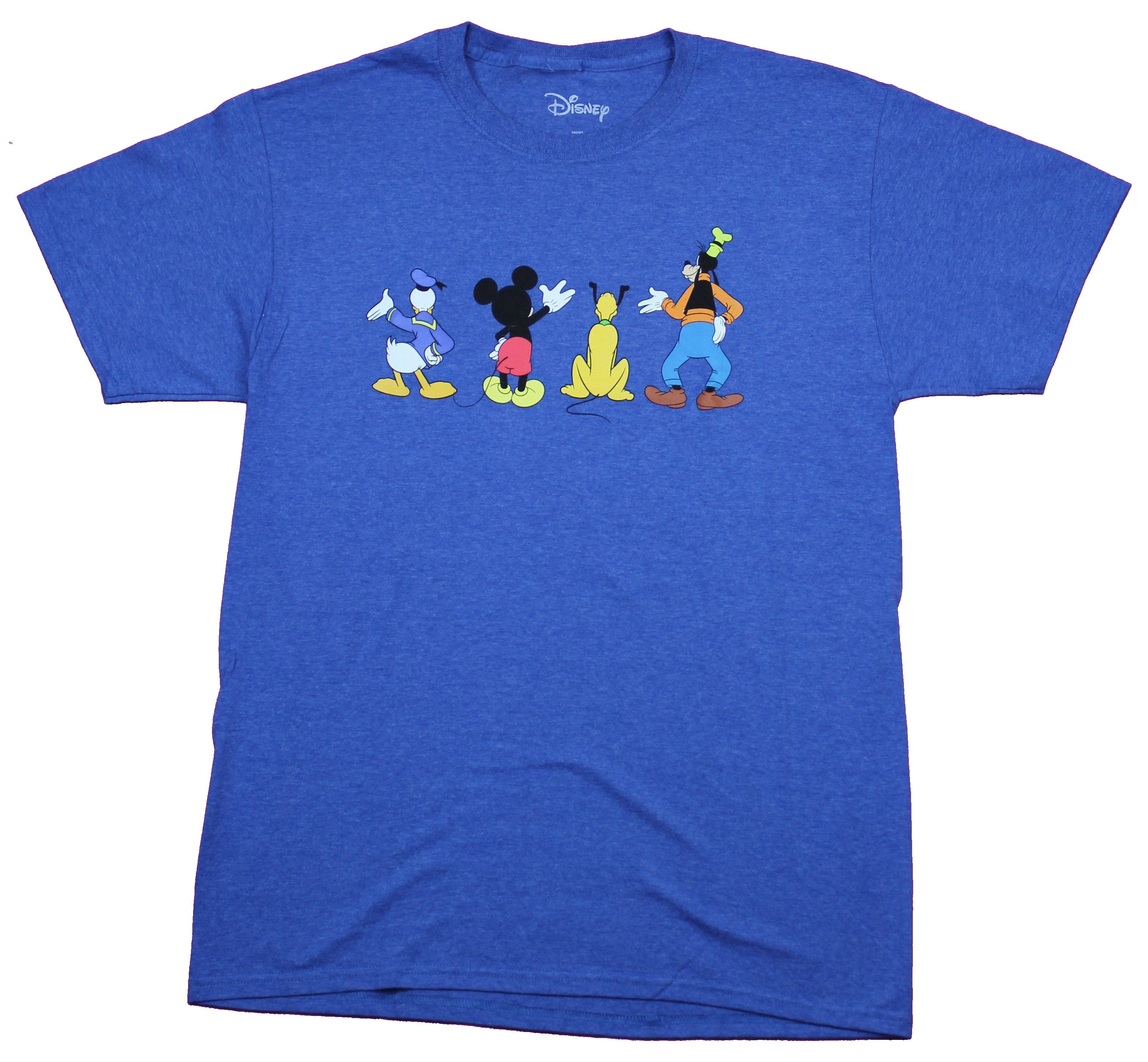 Mickey Mouse Mens T-Shirt - Donald Duck Goofy & Mickey Waving Goodbye ...