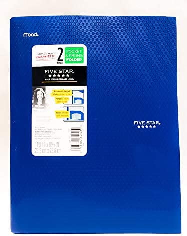 Five Star 2-Pocket & Prong Checkered Plastic Folder 11-5/8" x 9-5/16 ...