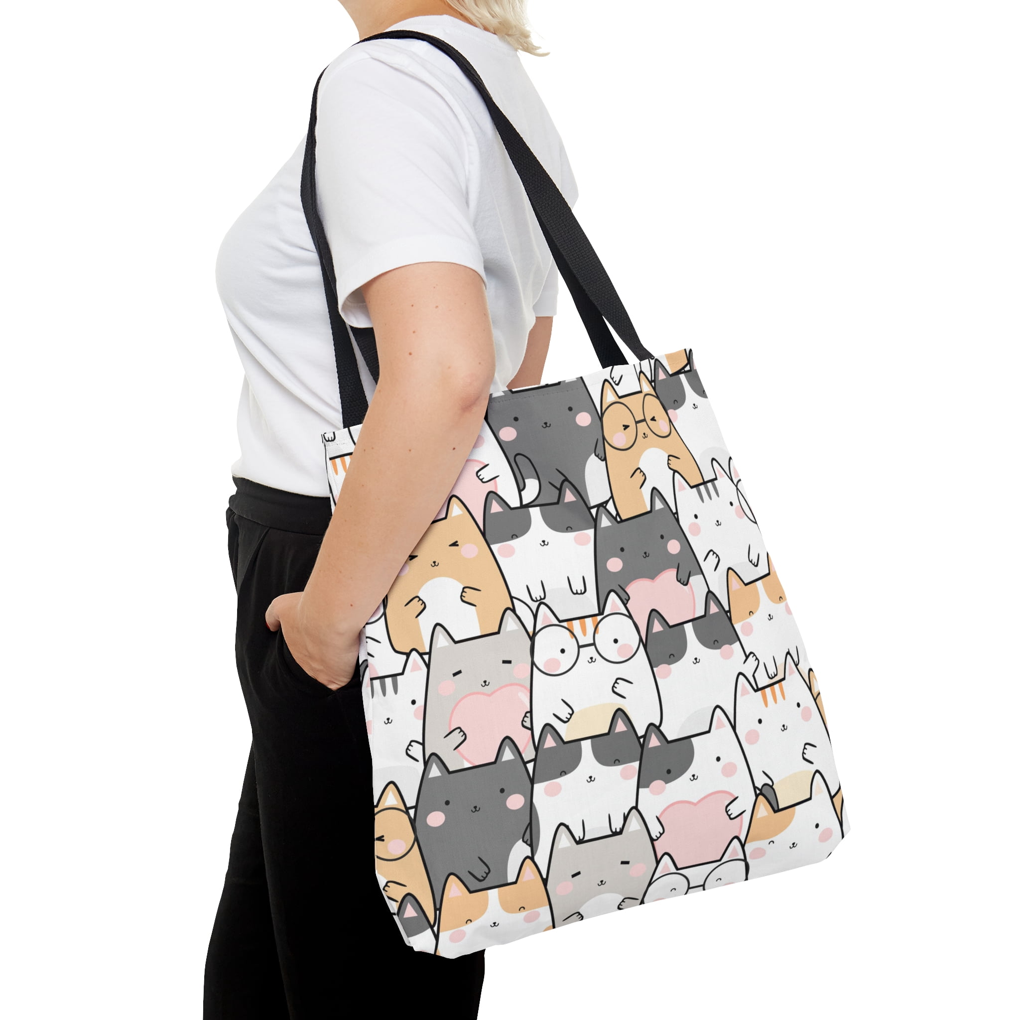 Kawaii Cat Cute print Tote Bag | Vintage inspired Cats Tote |Cat trendy ...