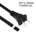 Uxcell US Plug Lamp Cord with Switch, SPT-2 18AWG Power Wire 1.8M Black ...