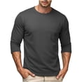 BRGZLK Men's 3/4 Sleeve Tshirts Autumn Winter Solid Color Round Neck ...