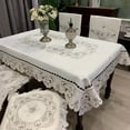 AUMIY 1pc Modern Rouge and White Embroidery Rectangular Tablecloth ...