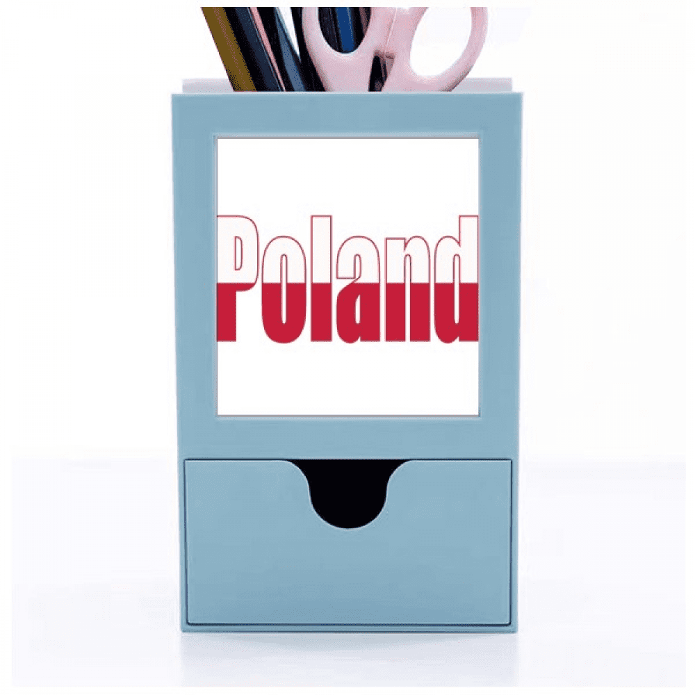 Poland Country Flag Name Art Deco Fashion Desk Supplies Organizer Pen ...
