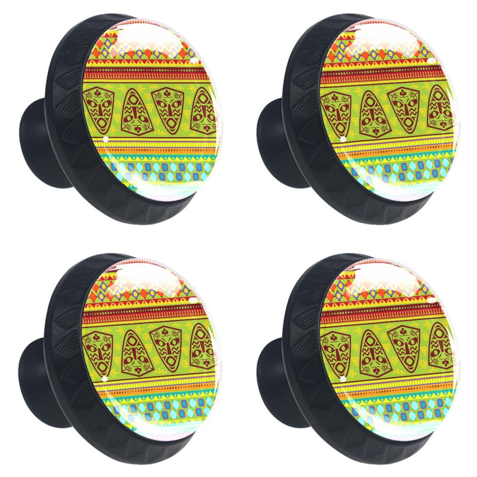 4 Pcs Tribe Africa Knobs for Kitchen Cabinet Cupboard Dresser Bookcase ...