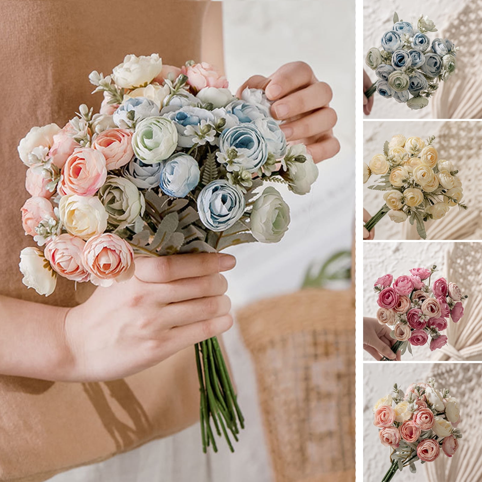 Hesroicy Artificial Tea Bud Flower Bouquet, Realistic and Non-withering ...