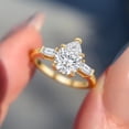 10K Yellow Gold 1.50CT Pear Shape Lab Grown Engagement Ring with ...