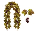 Artificial Grapevine Garland, 68.89in Long Faux Ivy Vine with Grapes ...