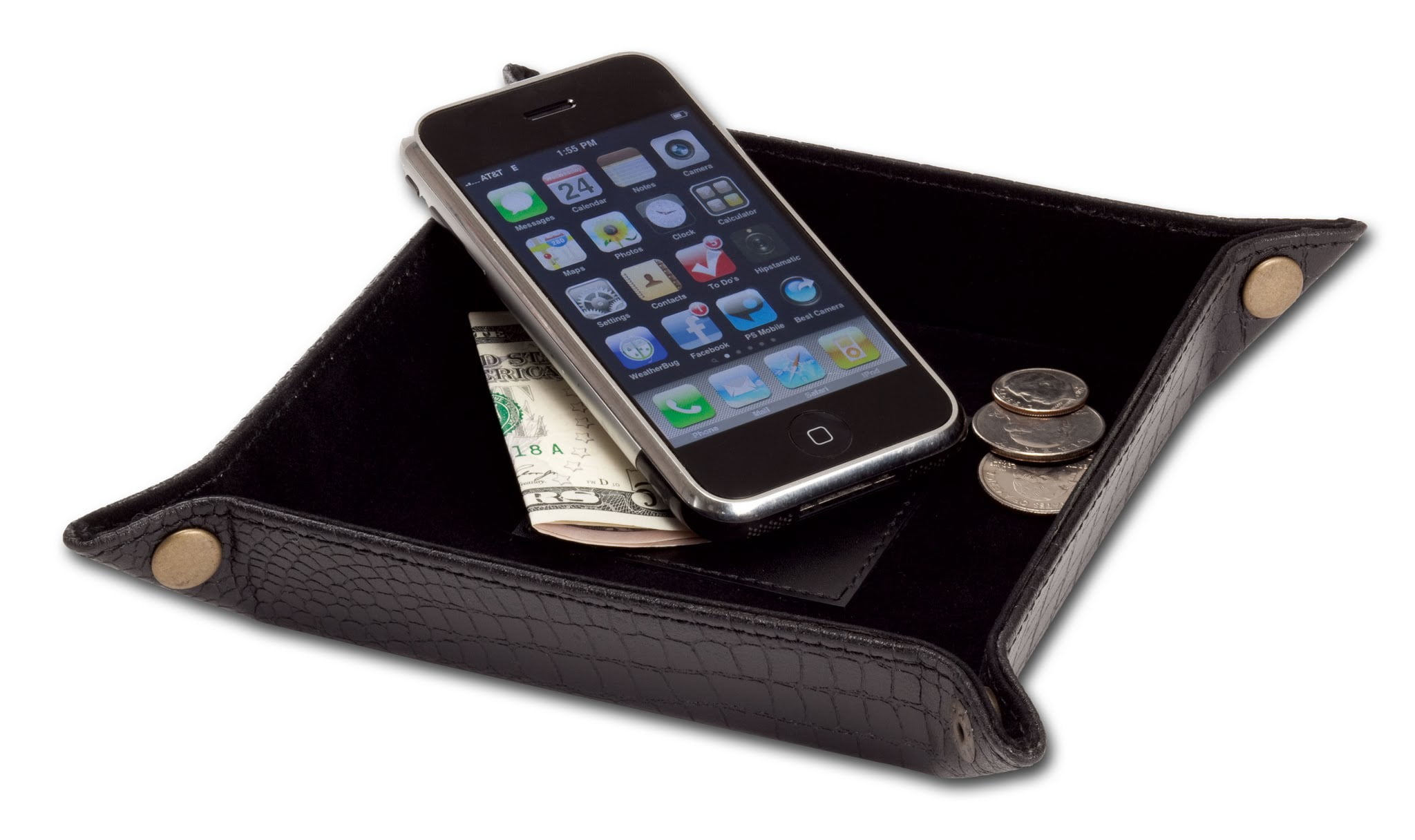 Black Crocodile Leather Caddy - Walmart.com