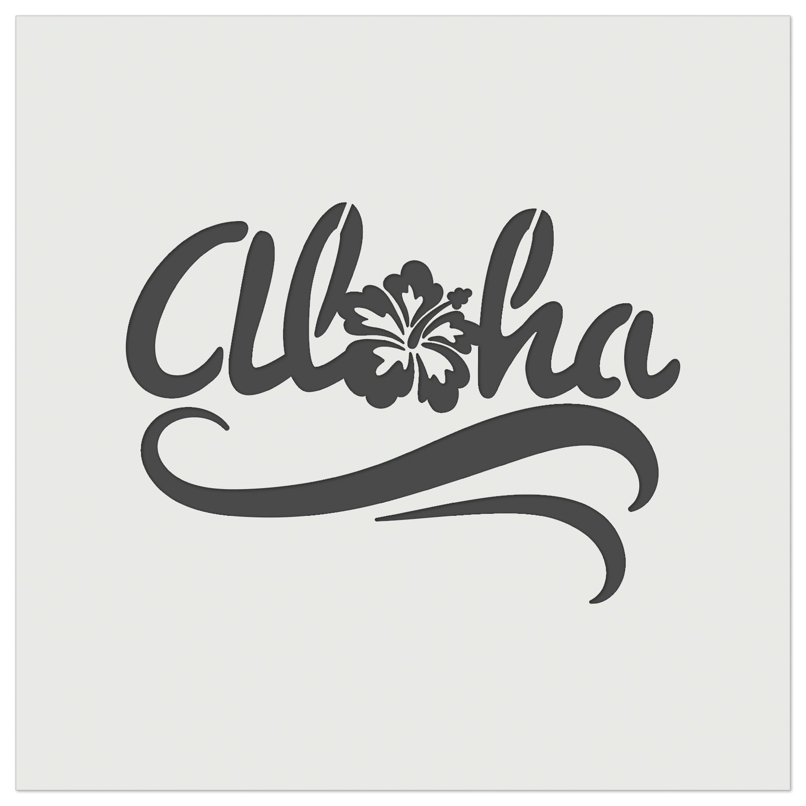 Aloha with Hibiscus Flower Hawaii DIY Cookie Wall Craft Stencil - 3.5 ...