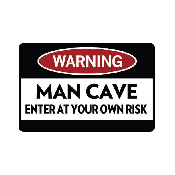 Warning Man Cave Enter at Your Own Risk Vinyl Decal - Large - Teal ...