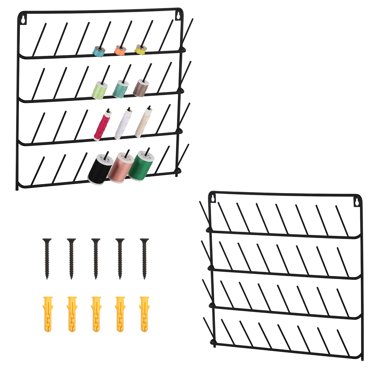 32-Spool Sewing Thread Rack, Wall-Mounted Metal Sewing Thread Holder ...