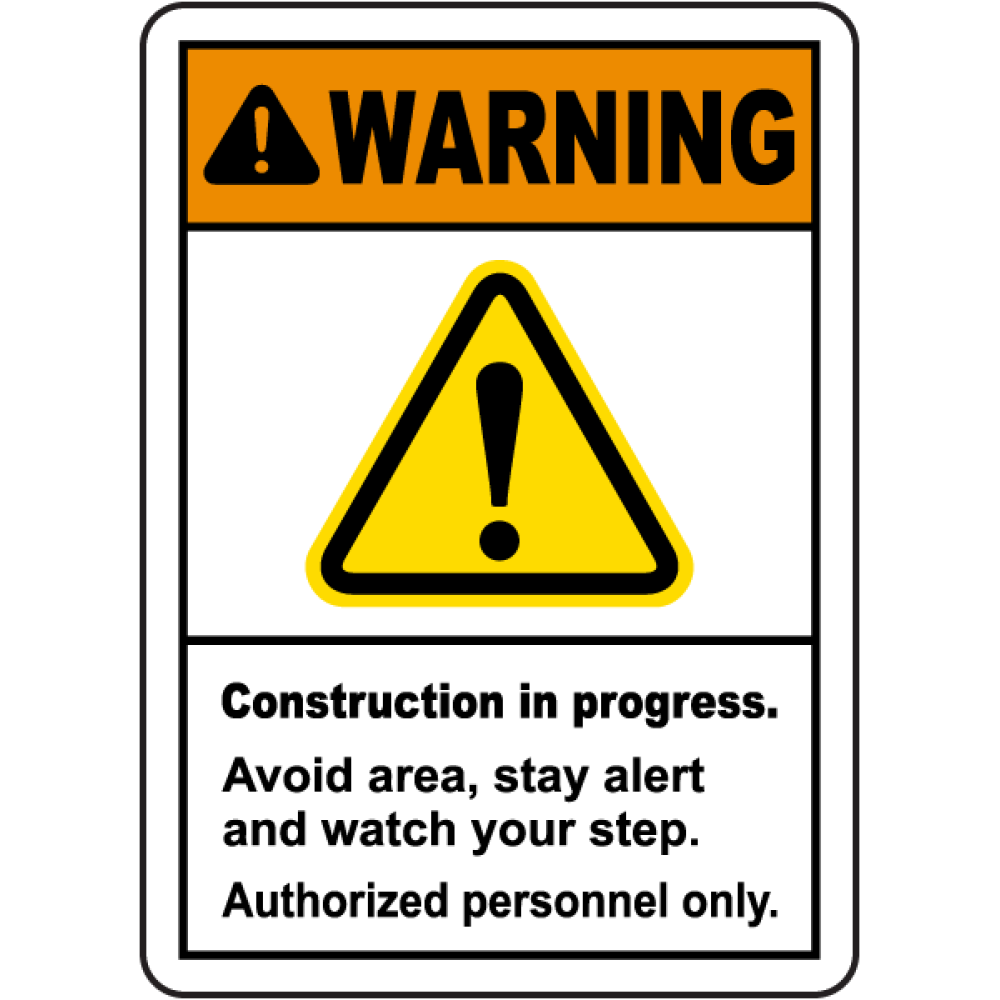 Construction In Progress Sign 4 Safety Notice Signs For Work Place ...