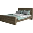 Full Size Rectangle Bed Frame | Dark Brown Manufactured Wood, Sturdy ...