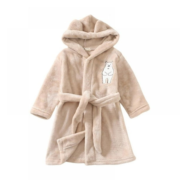 Toddler Flannel Hooded Robes Sleepwear Kids Cute Animal Cartoon ...