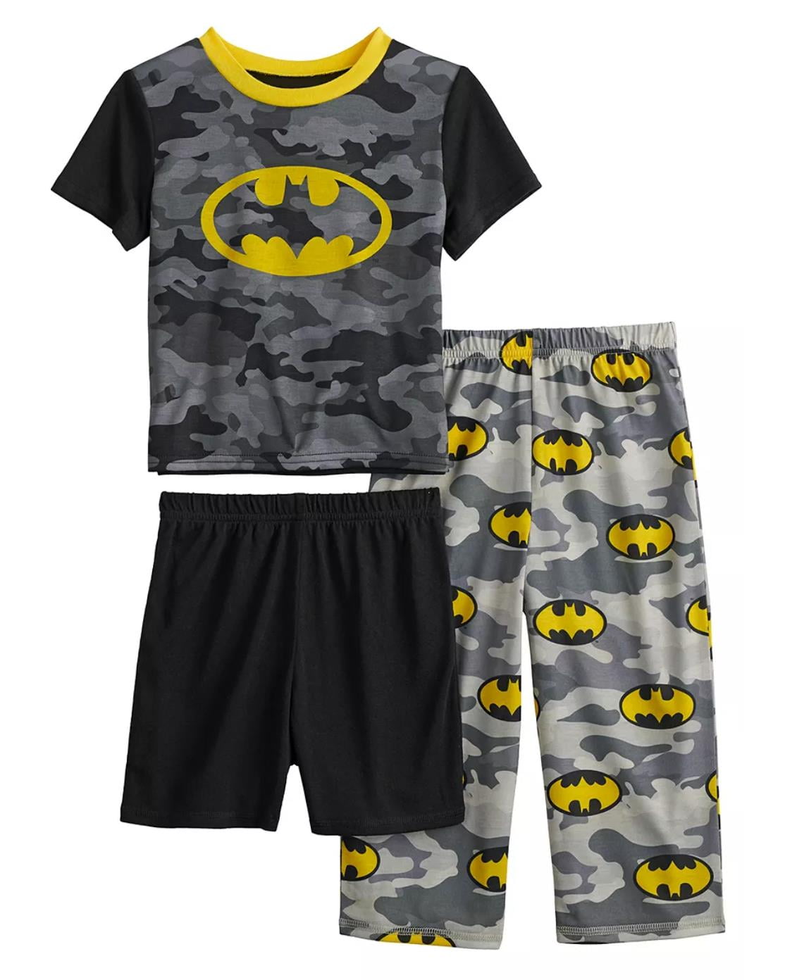 DC Comics Batman Boys Pajama, 3 Piece Sleepwear Set, Toddler Camo, Size ...