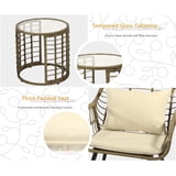 Bifanuo 3-Piece Patio Wicker Bistro Sets for Balcony, Porch & Garden ...