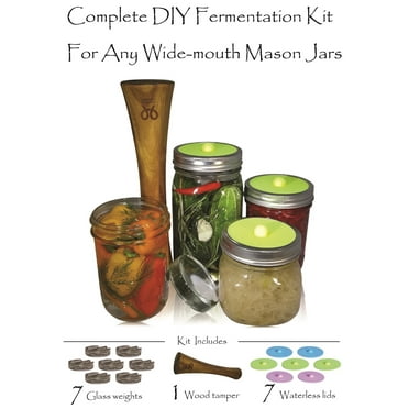 Masontops Mason Jar Fermentation Kit - Home Fermenting Supplies with ...