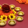 Golden Metal Diwali Diya Set - 12PCS Reusable Deya Oil Lamps for Diwali ...