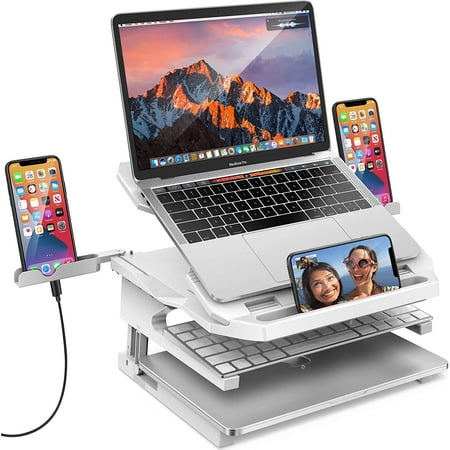 AboveTEK Laptop Stand, 20 Angles Two-Layer Height Adjustable Laptop ...