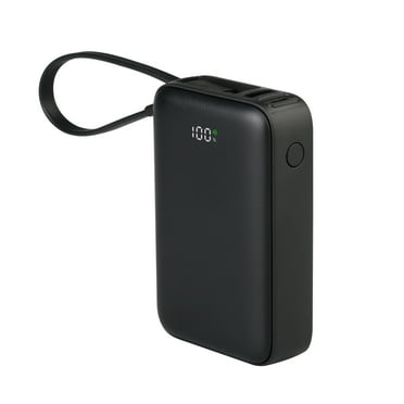 Blackweb Power Bank 10000mAh Portable Battery with LED Readout, Black ...
