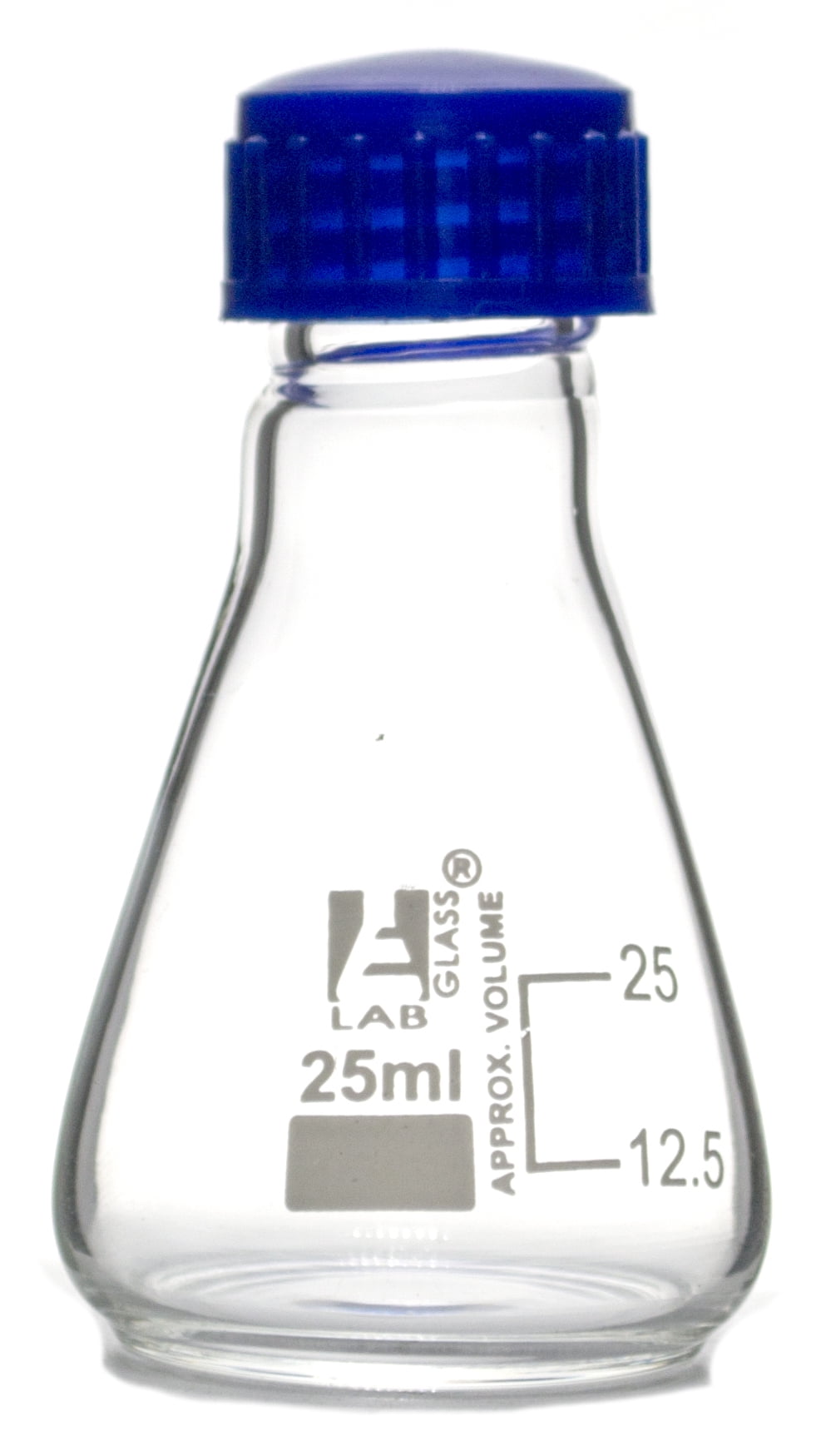 25mL Glass Erlenmeyer Flask with PTFE Lined Screw Cap, Borosilicate 3.3 ...