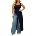 EazyTech Women's Plus Size Sleeveless Tank Top Square Neck Asymmetric ...