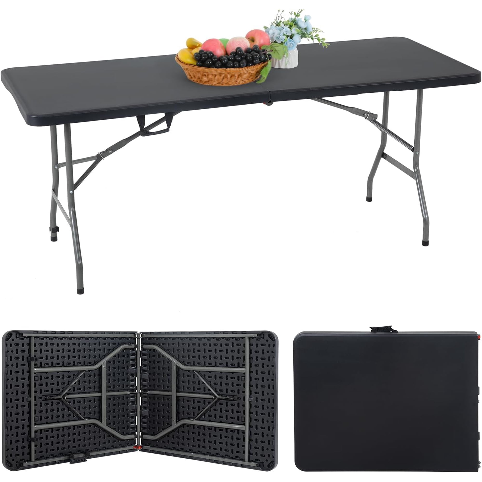 Click here for Fdw 6ft Folding Table - Portable  Heavy-Duty Plast... prices