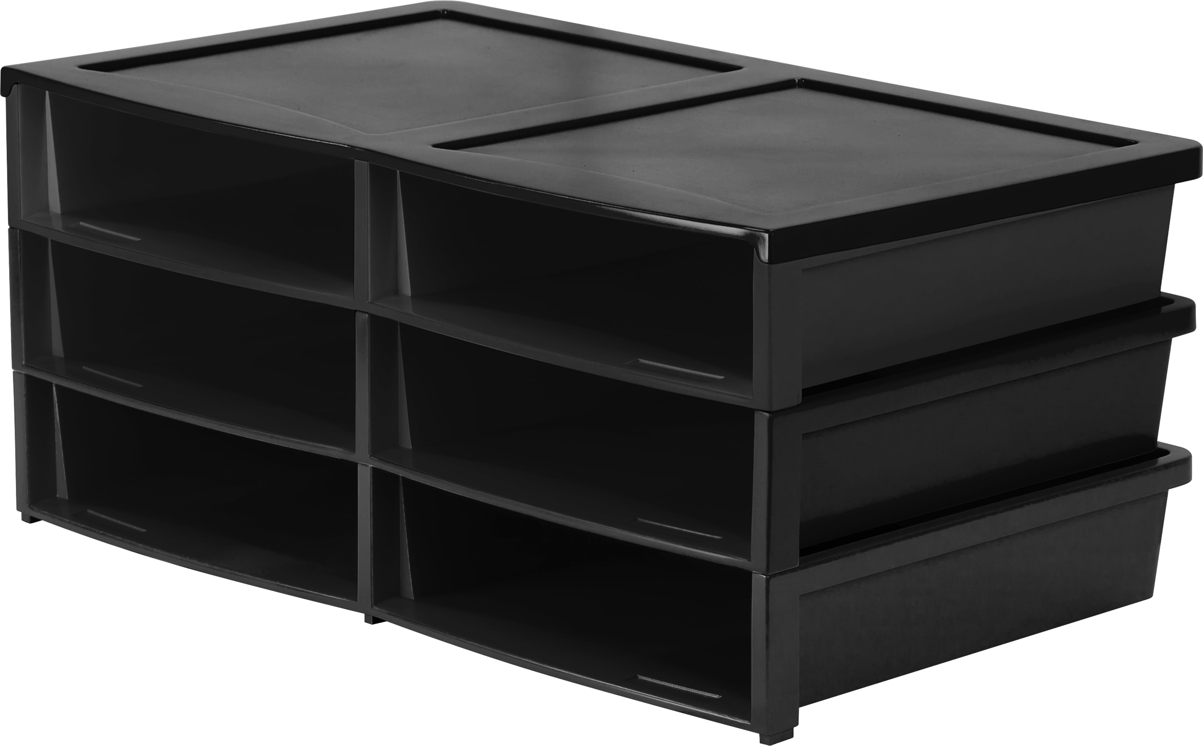 Storex Quick Stack Plastic 6-Slot Construction Paper Sorter, Black ...