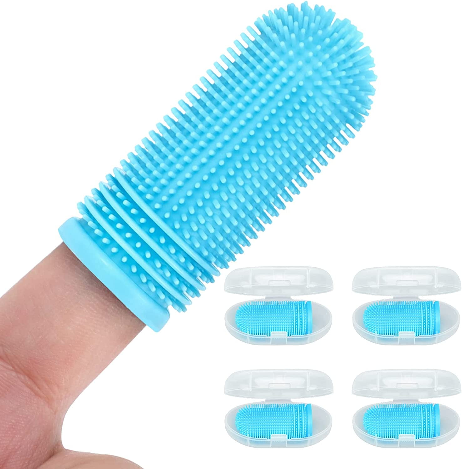 4 Pack Dog Toothbrush for Dog Teeth Cleaning Dog Finger Toothbrush Dog ...