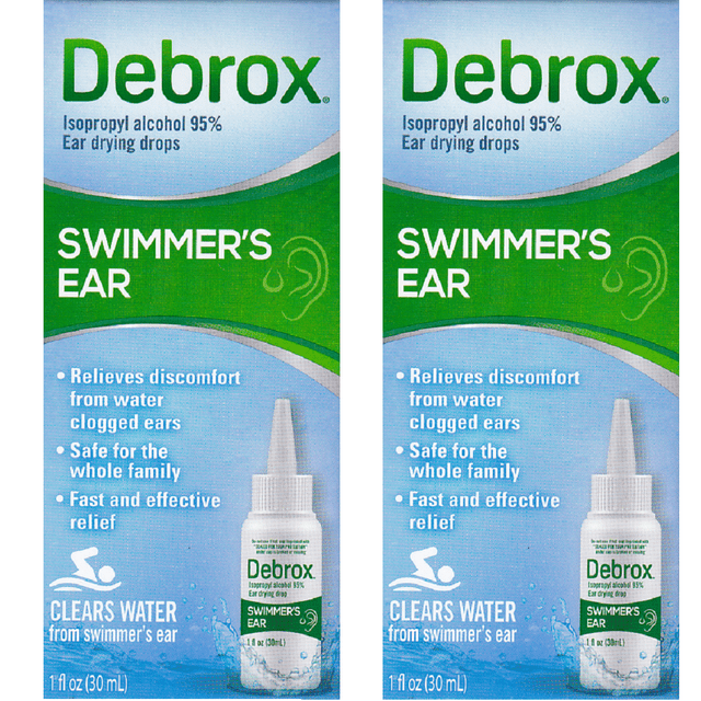 Debrox Swimmer's Ear Water Clearing Drops 1 fl oz - Pack of 2 - Walmart.com