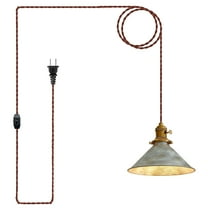 Oyisen Hanging Lights with Plug in Cord Antique Silver Cage Industrial ...