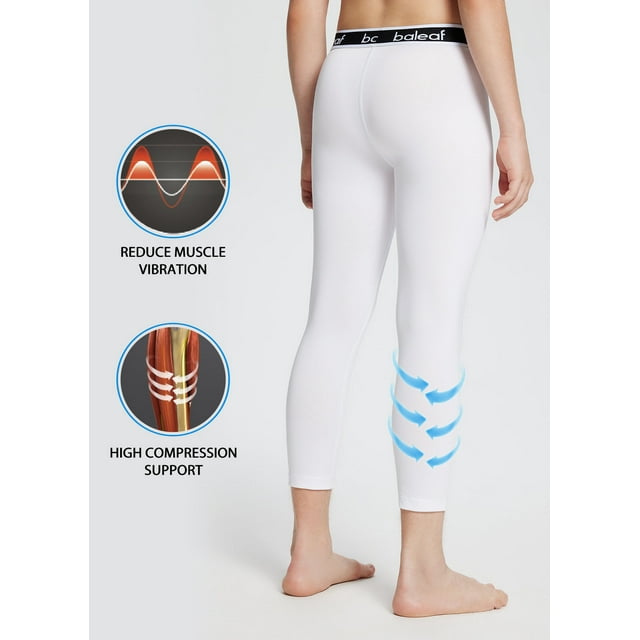 Baleaf Tights For Boys Compression Pants 3/4 Leggings Kids Basketball ...