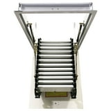 Telescopic Folding Ladder Hidden Black Handrail White Step Aluminum ...