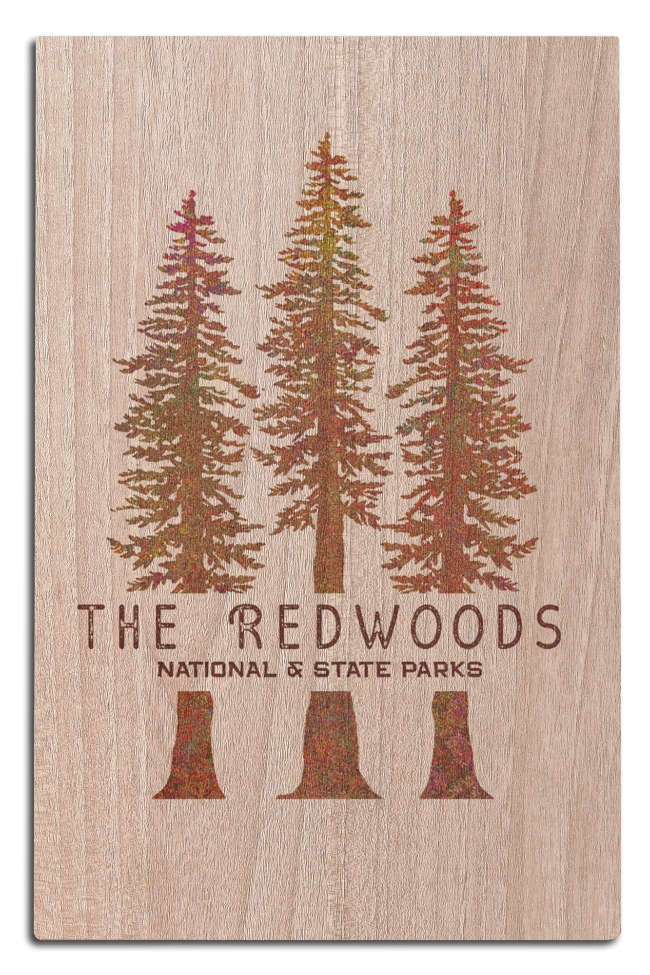 Redwood trees, Redwood National and State Parks Birch Wood Wall Sign ...