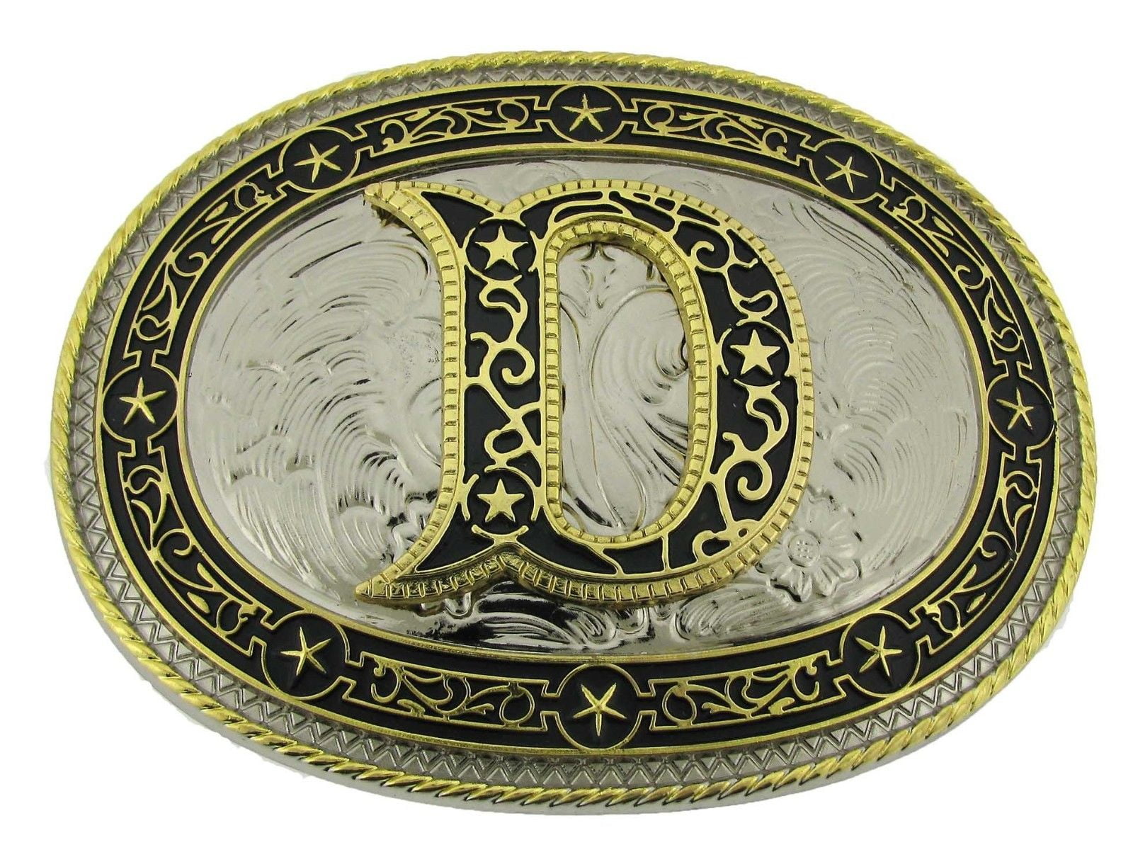 Initial D Letter Monogram Belt Buckle Cowboy Rodeo Western Metal ...