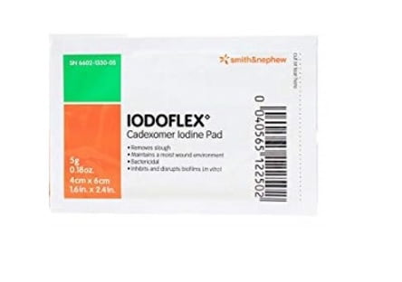 Iodoflex Pad Impregnated Dressing 1-1/2 X 2- 3/8 Inch Gauze Cadexomer ...