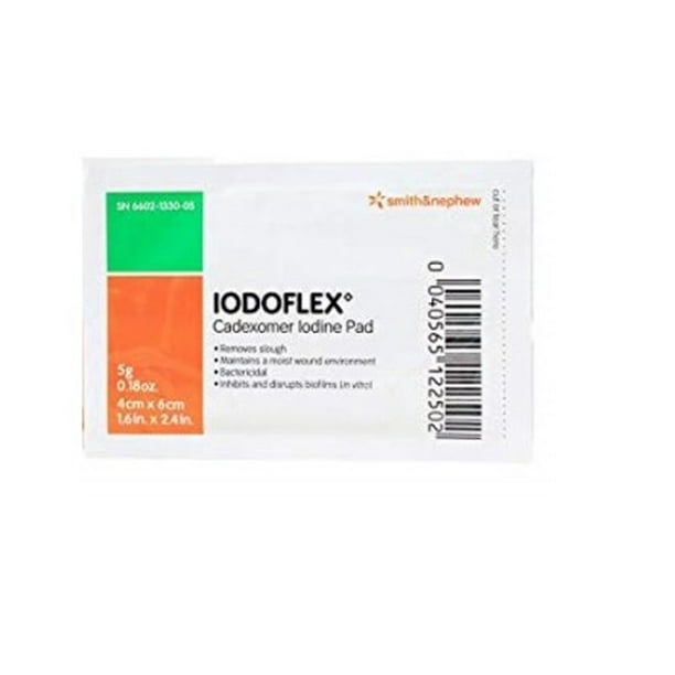 Iodoflex Pad Impregnated Dressing 1-1/2 X 2- 3/8 Inch Gauze Cadexomer ...