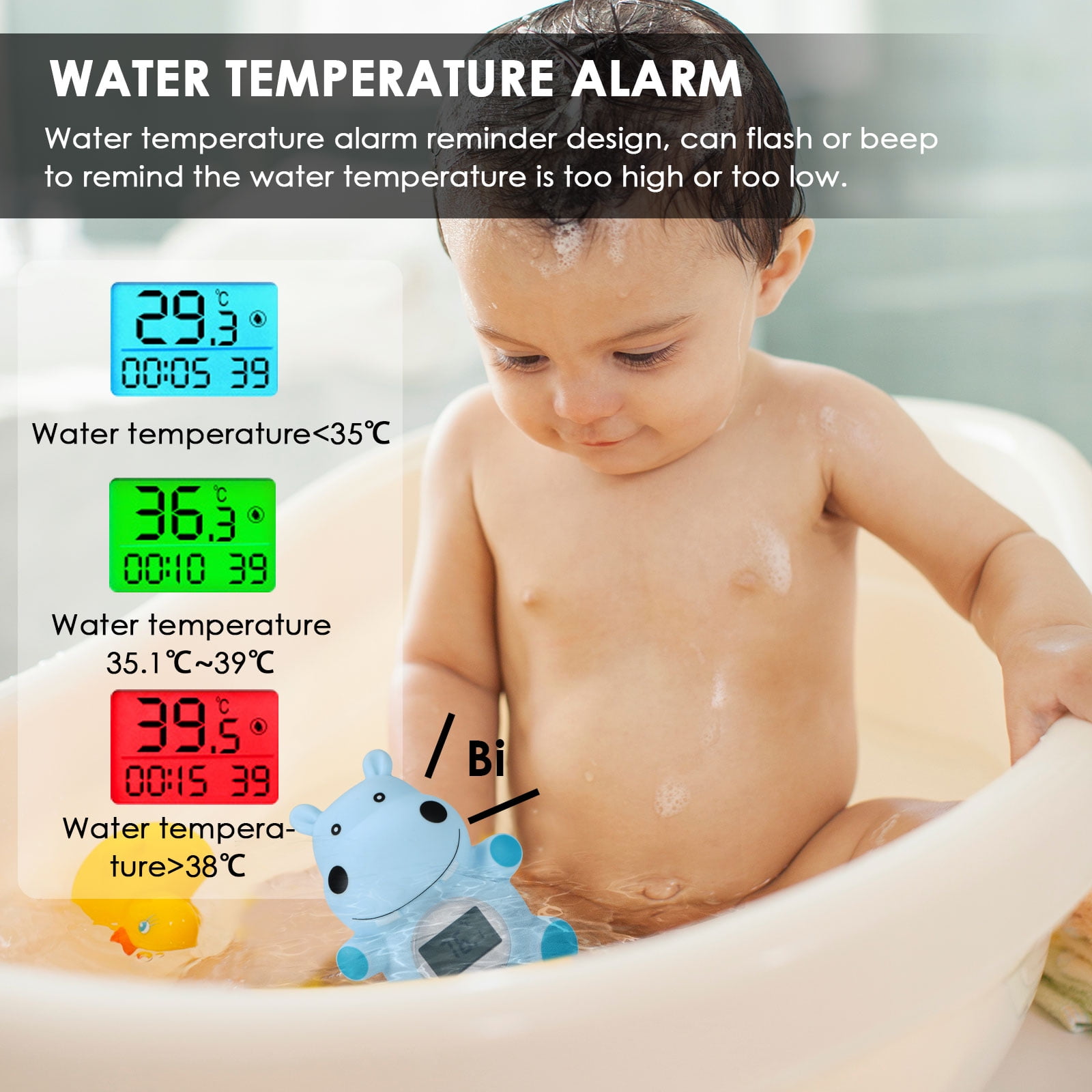Little Hippo Baby Bath Water Temperature Meter Cartoon Toy Thermometer ...