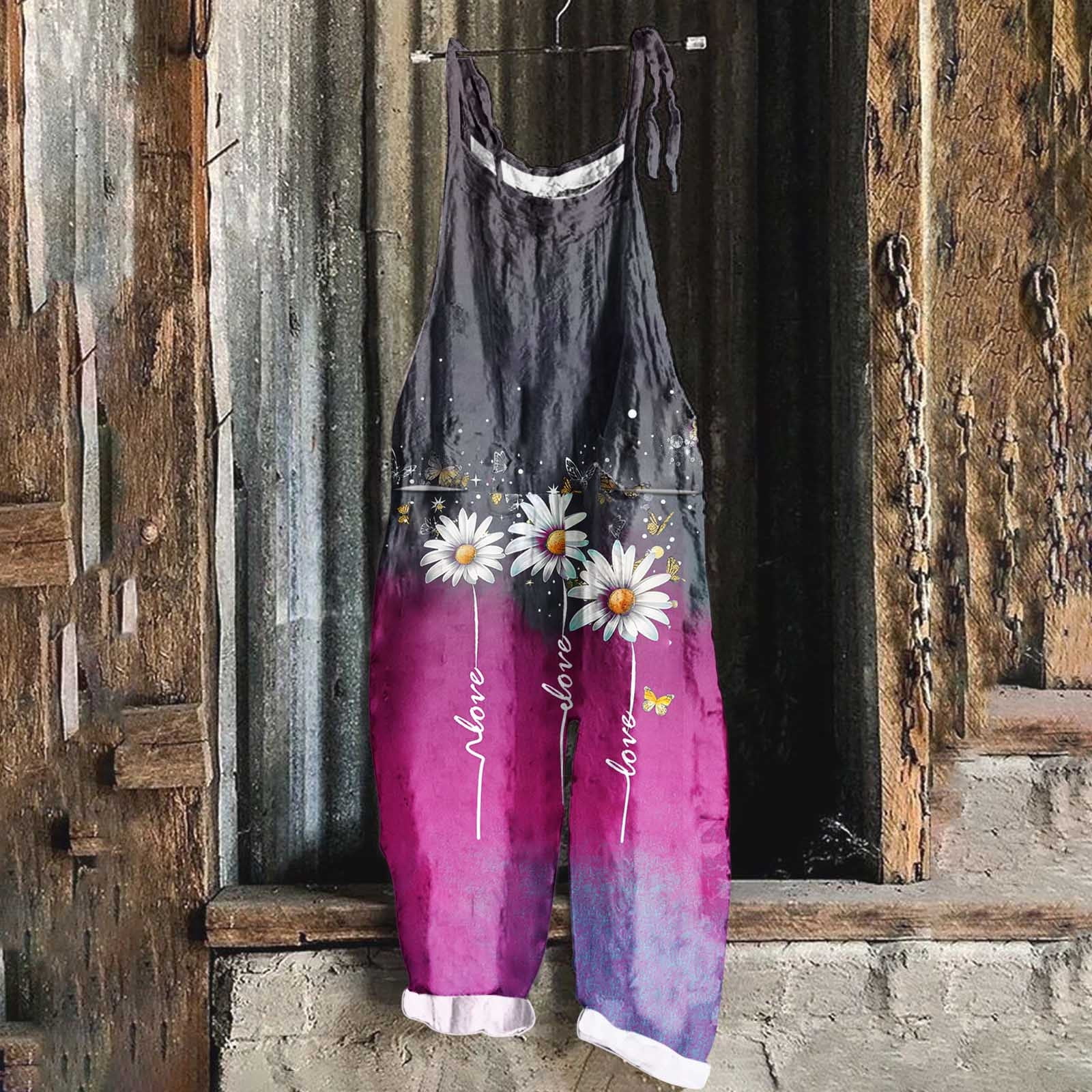 Click here for Styesk Womens Pants Ladies Print Sleeveless Two Po... prices