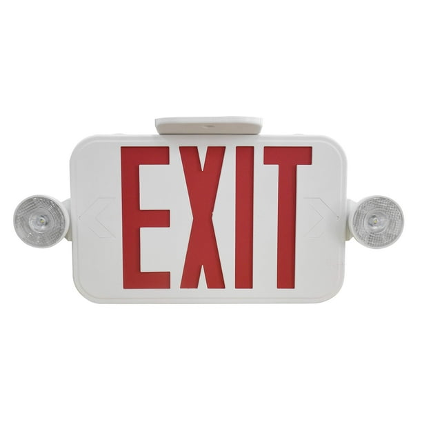 Lit-Path Led Combo Emergency Exit Sign With 2 Adjustable Head Lights ...