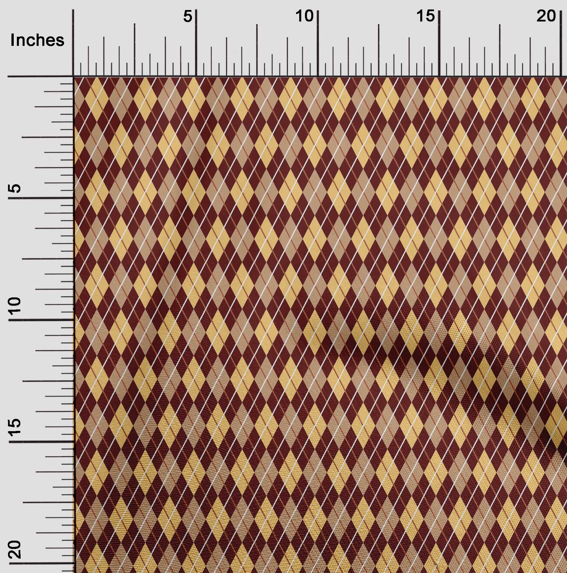 oneOone Silk Tabby Maroon Fabric Argyle Check Diy Clothing Quilting ...